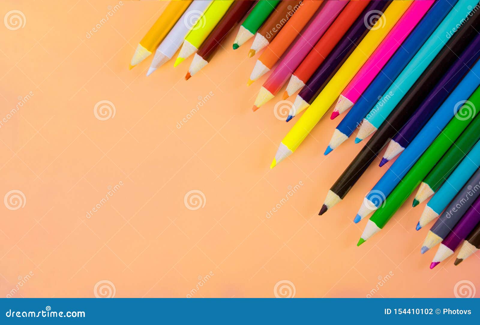 Student Material on Orange Table, Back To School Stock Photo - Image of ...