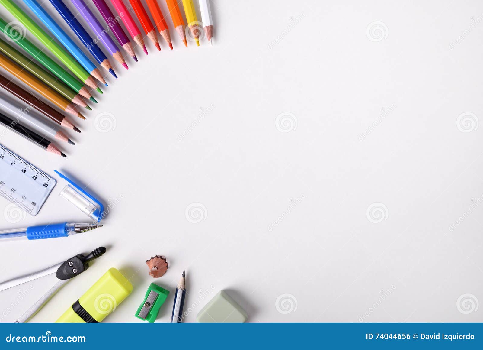 Student Material on White Table Stock Photo - Image of student ...