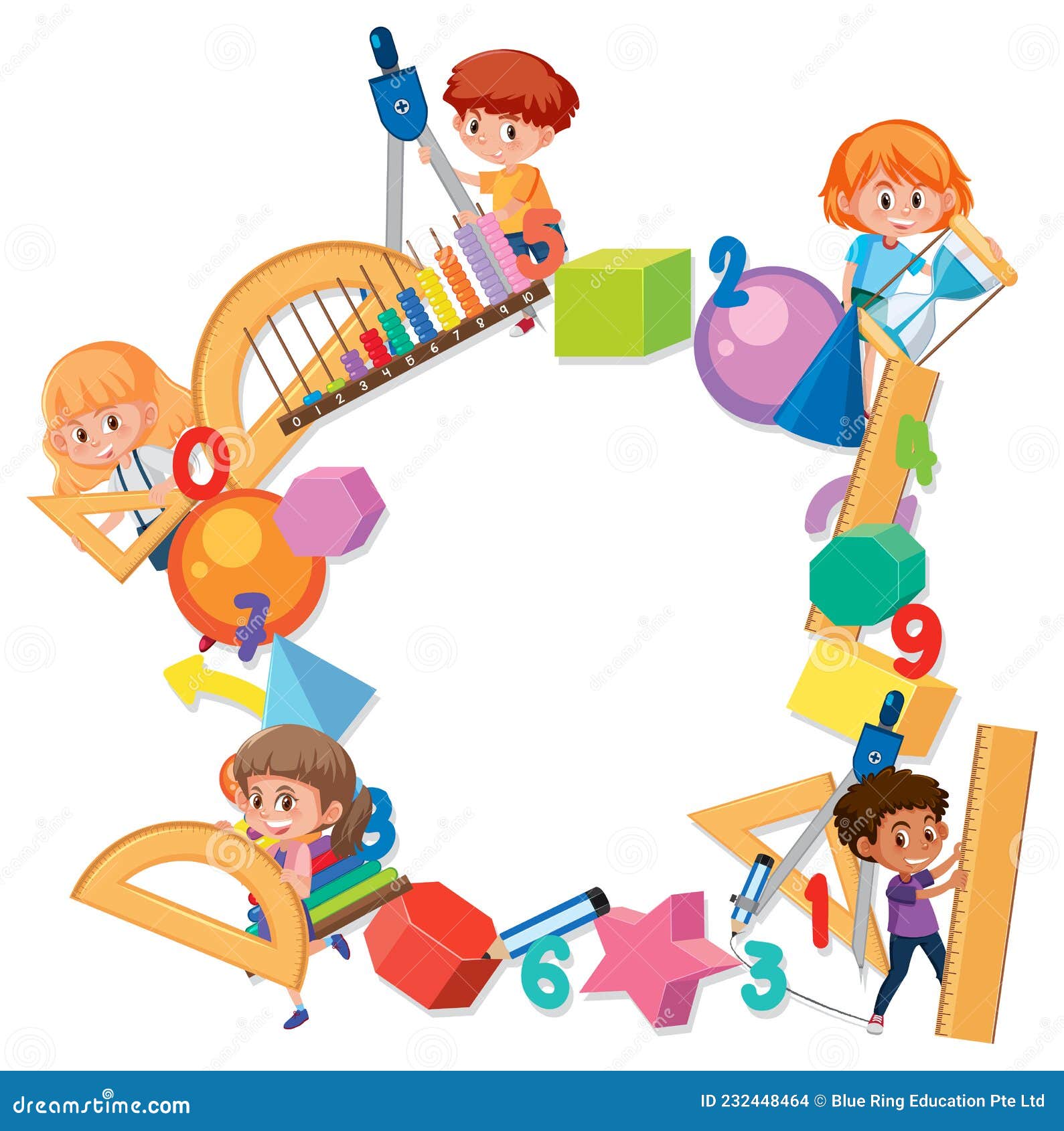 Student with Math Tools and Objects Stock Vector - Illustration of ...