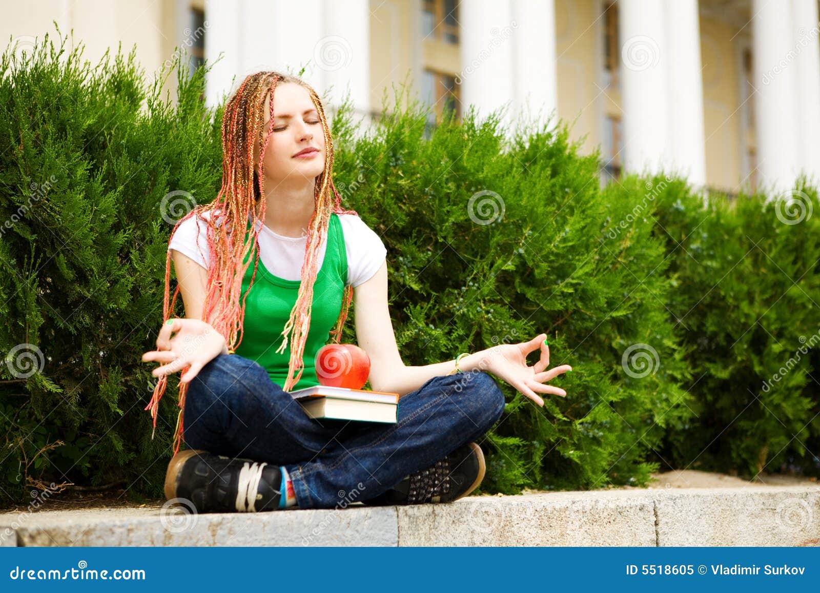 Student Meditating Outdoors Stock Image - Image of beauty, meditation ...