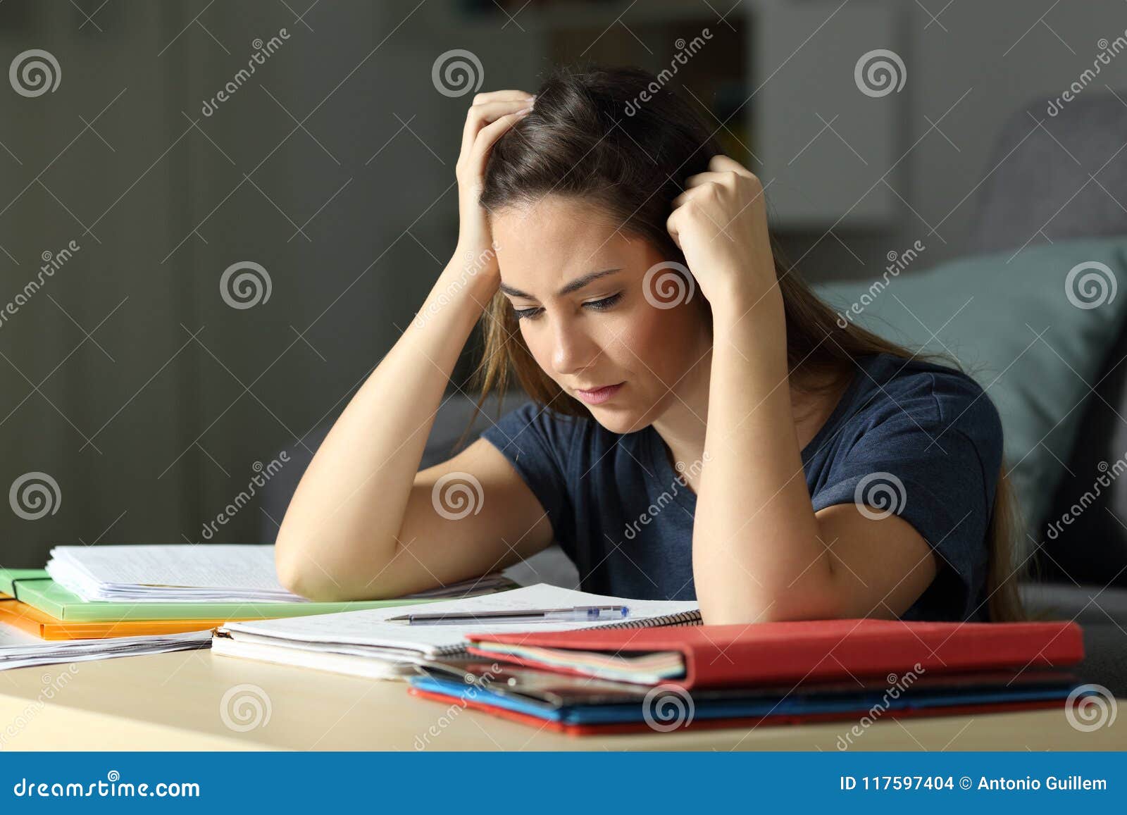 Student Memorizing Notes Late Hours in the Night Stock Photo - Image of ...