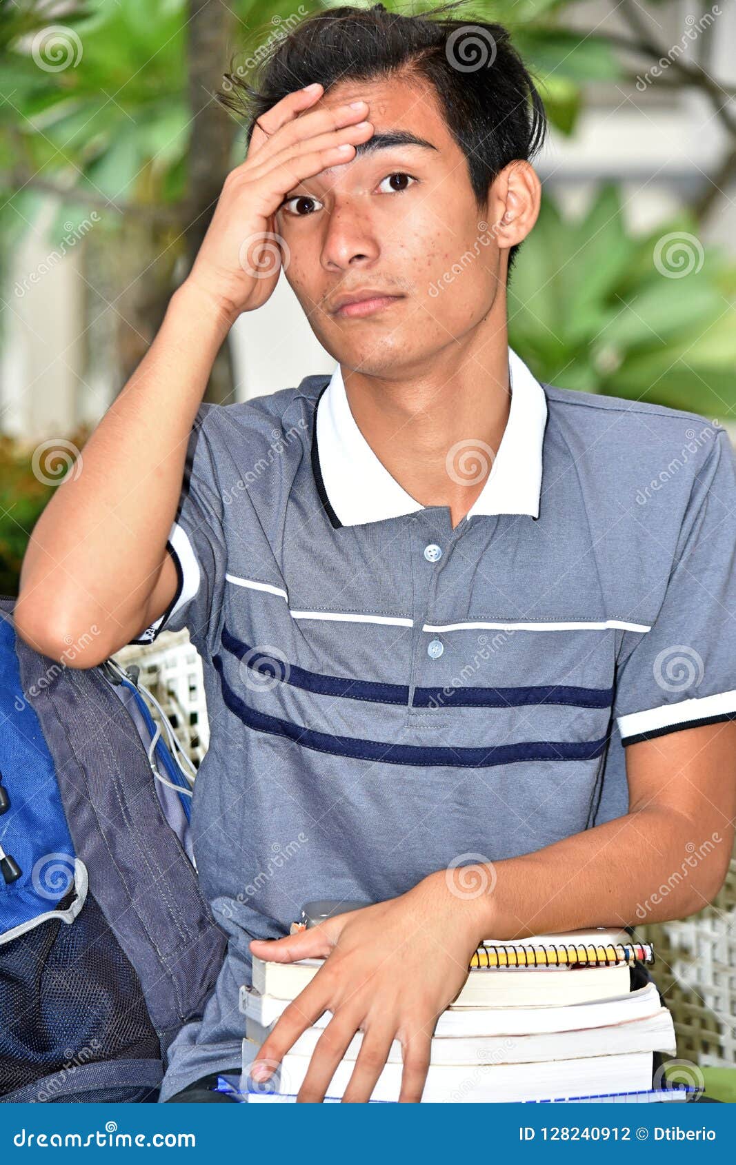 Student and Memory Loss with Notebooks Stock Photo - Image of ...