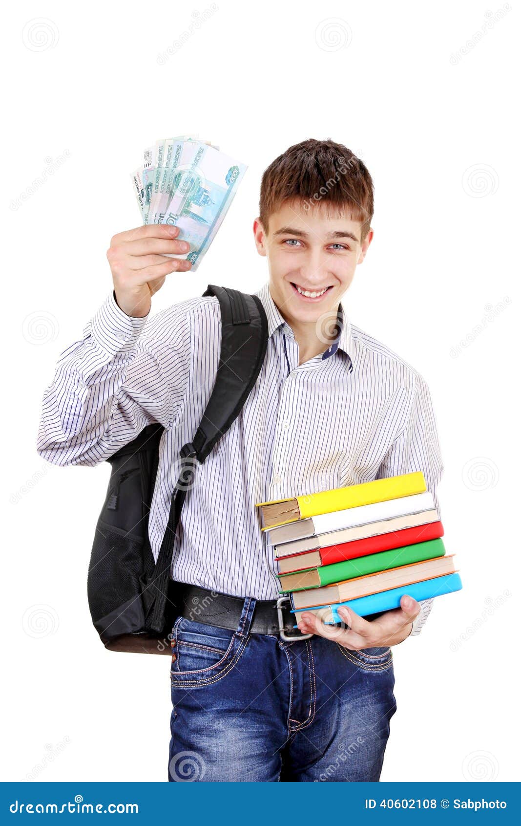 Student met een Geld stock foto. Image of onderwijs, vreugde - 40602108