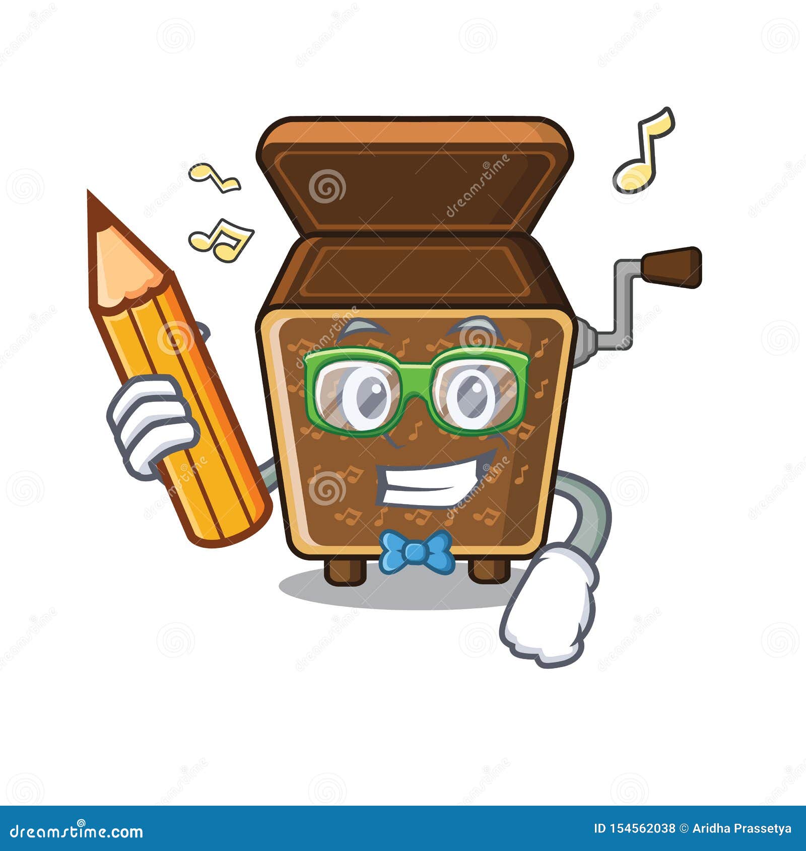 Student Music Box Isolated with the Cartoon Stock Vector - Illustration ...