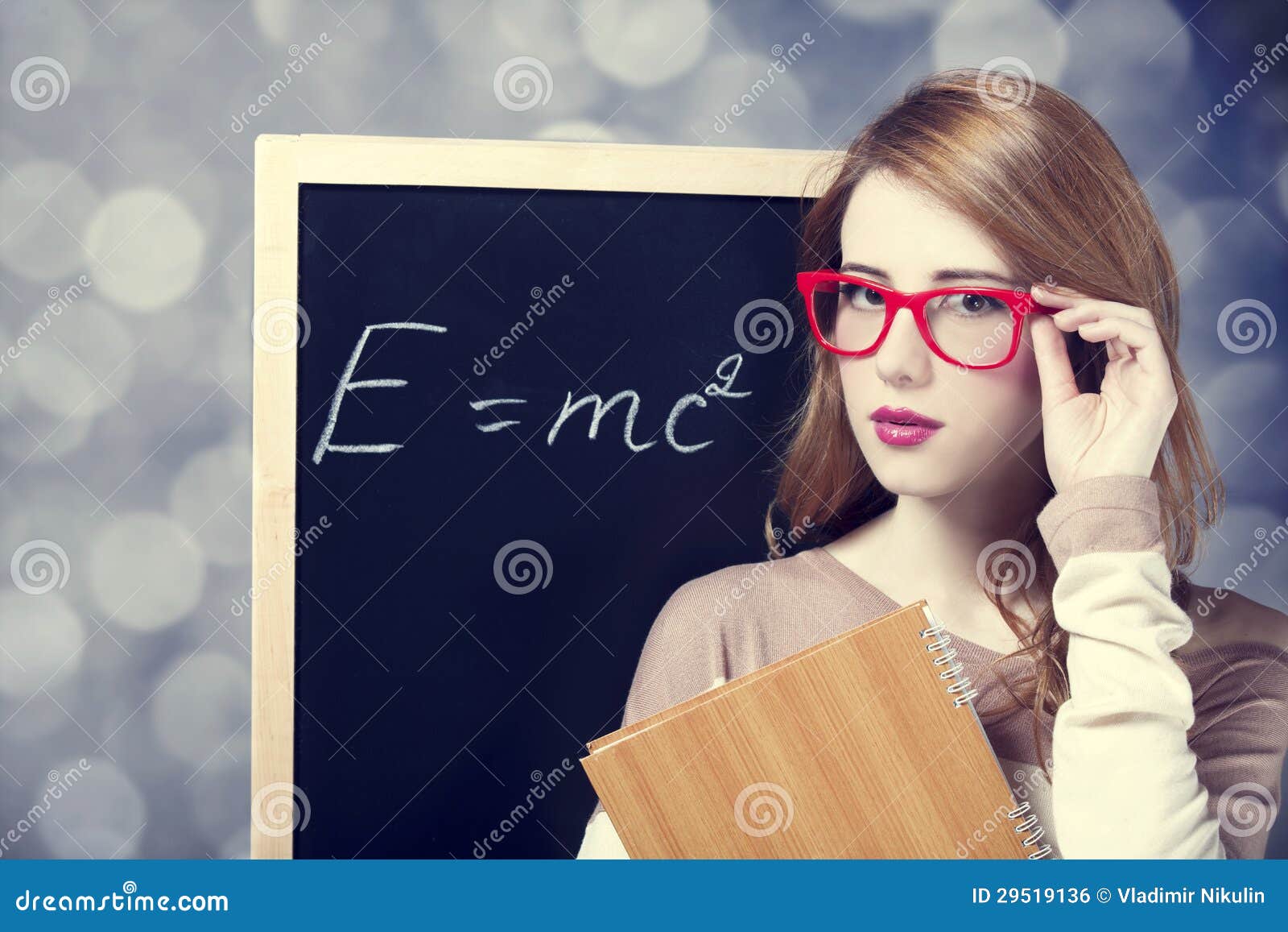 Student near blackboard stock photo. Image of glasses - 29519136