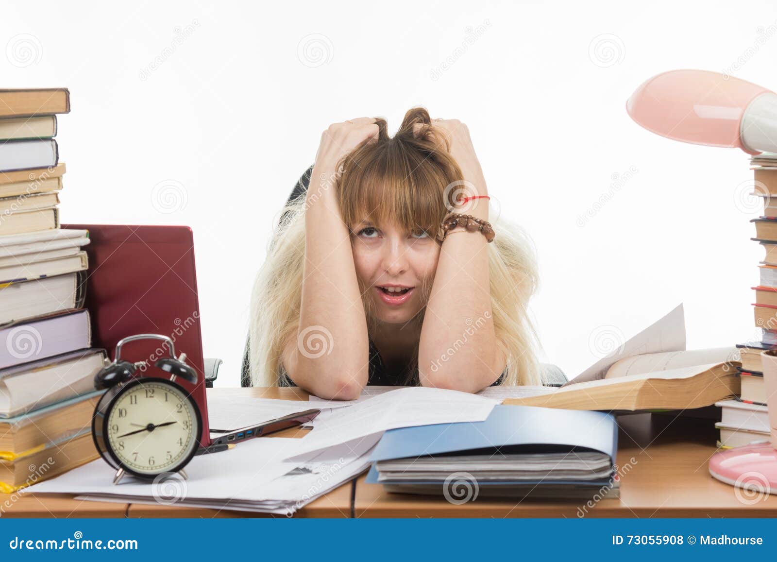 Student is Not Feeling Nervous Tension Stock Photo - Image of girl ...