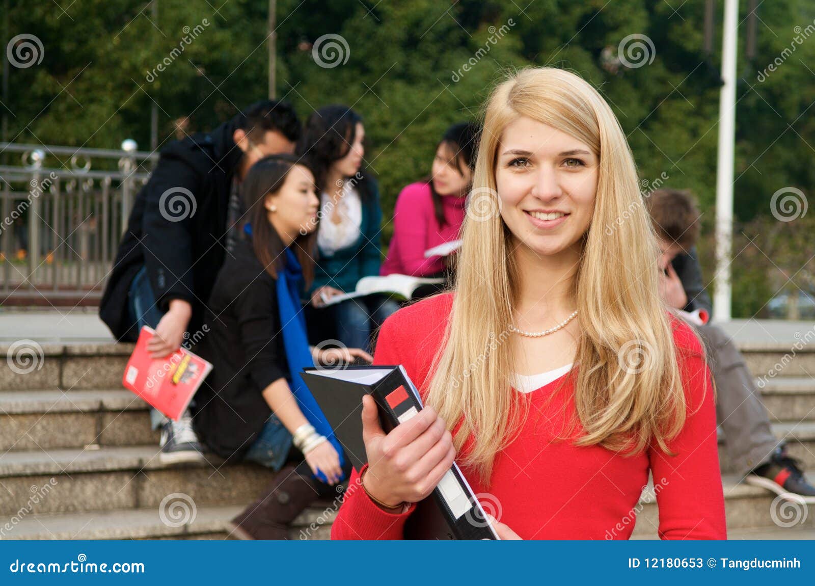 Student with Notebook stock image. Image of long, studying - 12180653