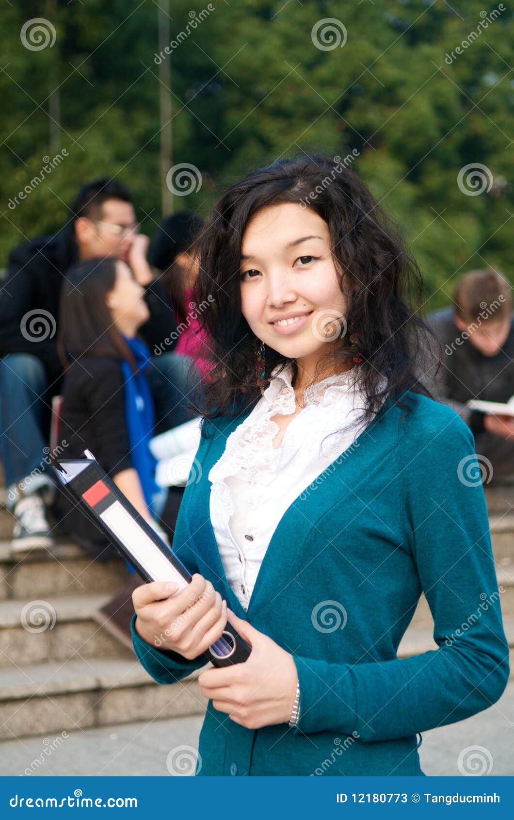 Student with Notebook stock image. Image of study, long - 12180773