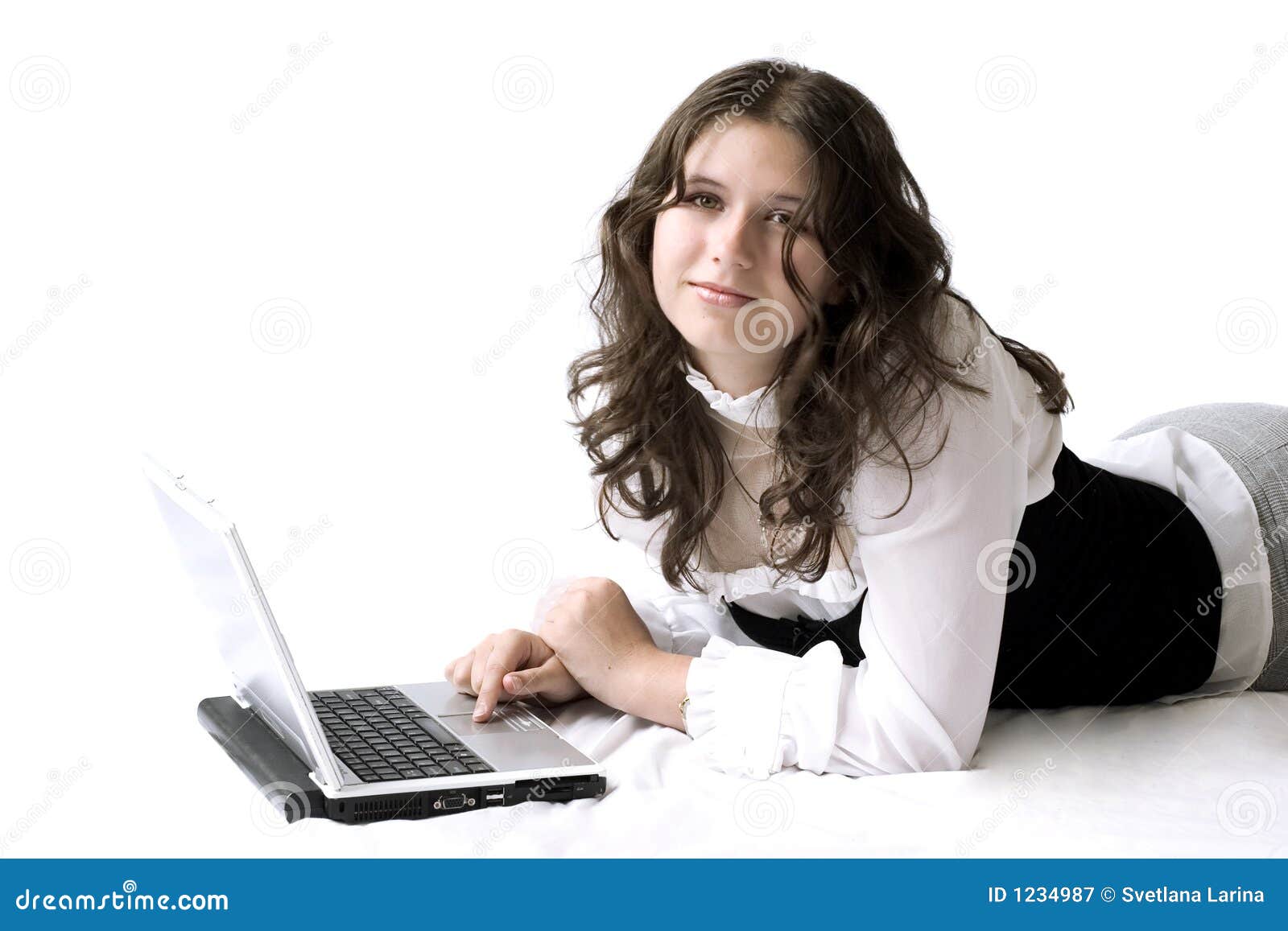 Student with notebook stock image. Image of browsing, data - 1234987