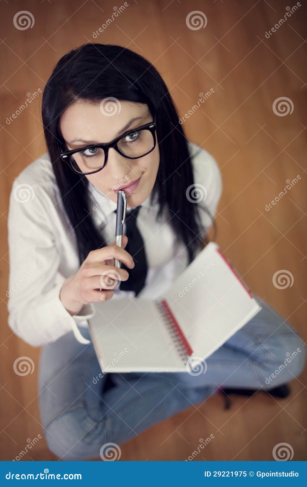 Student with notebook stock image. Image of legged, learning - 29221975