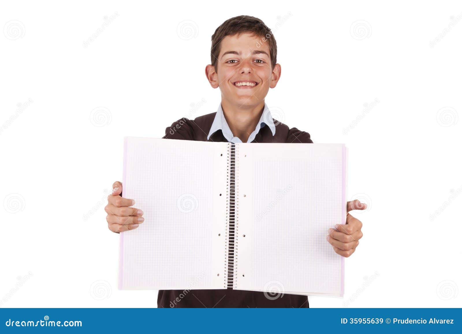 Student with notebook stock image. Image of young, back - 35955639