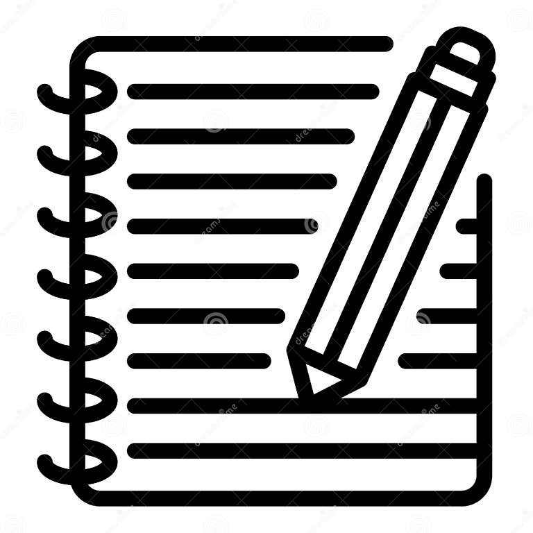 Student Notebook Icon, Outline Style Stock Illustration - Illustration ...