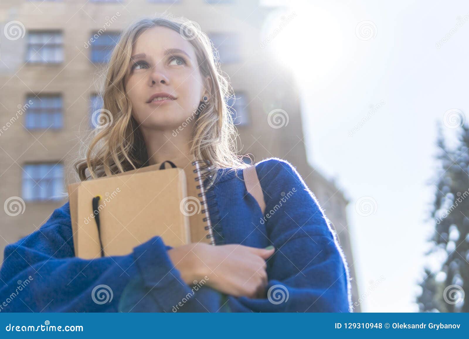 Student with Notebooks at the University Stock Photo - Image of ...
