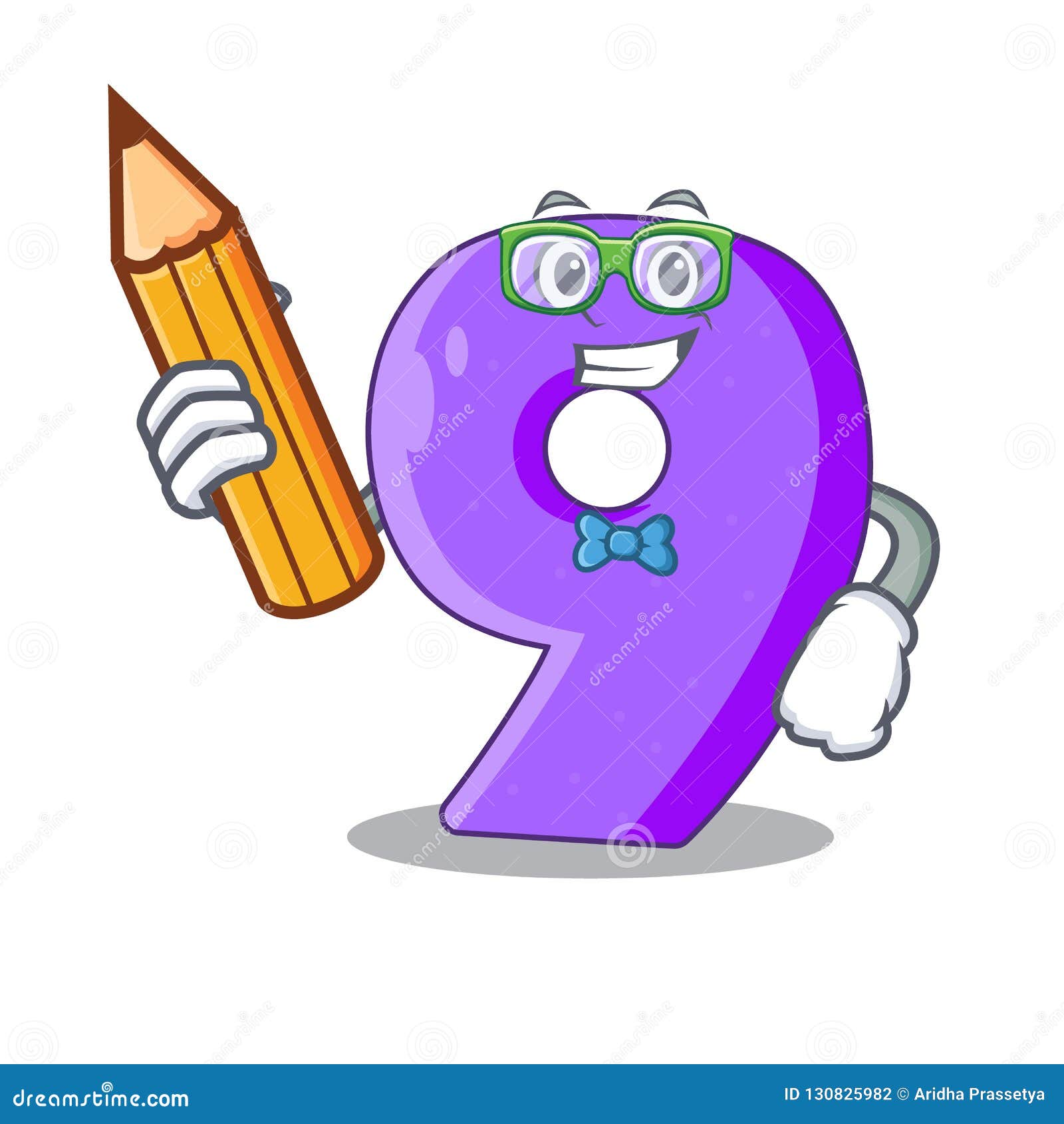 Student Number Nine Athletics the Shaped Character Stock Vector ...