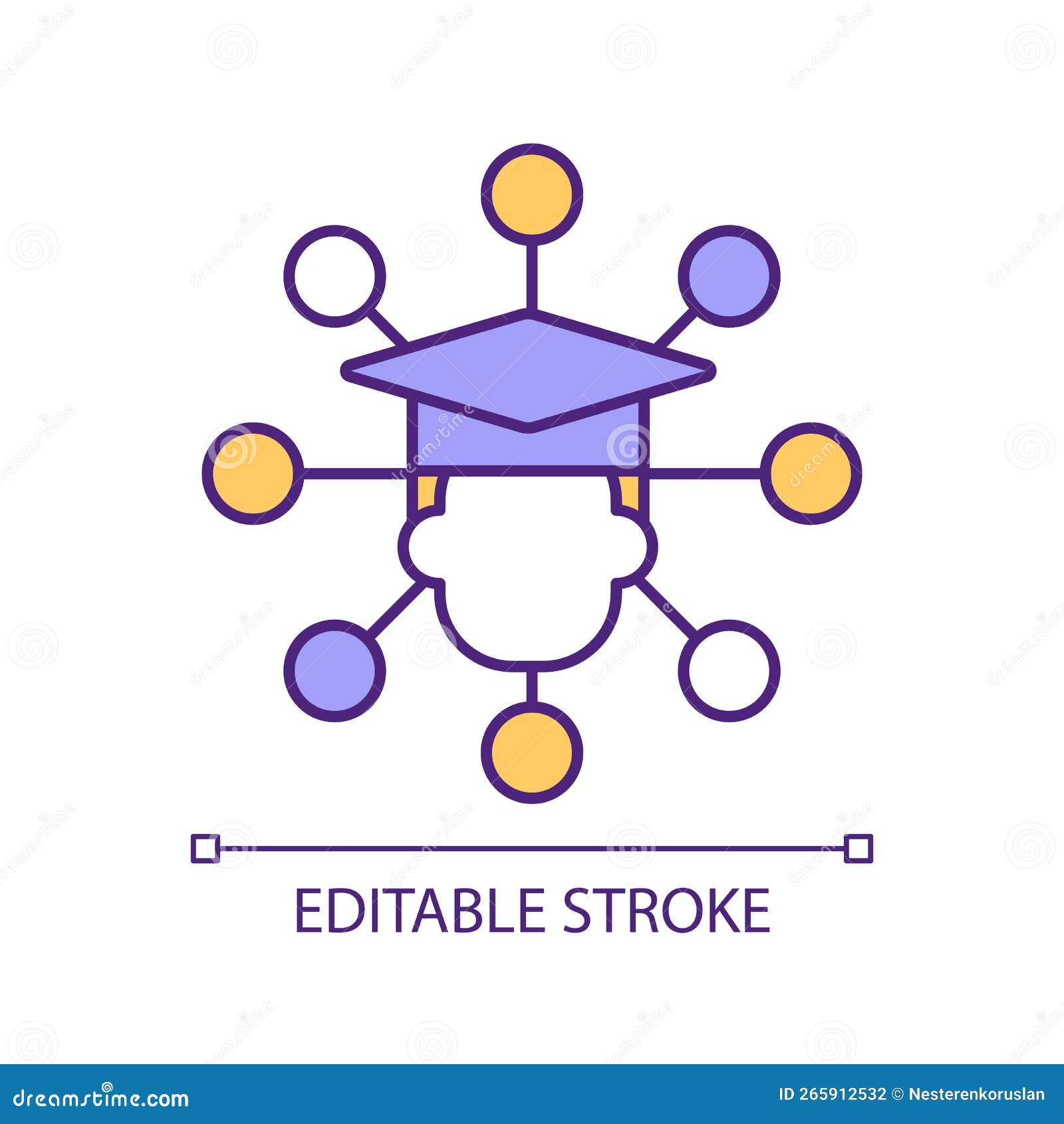 Student Online Network RGB Color Icon Stock Vector - Illustration of ...
