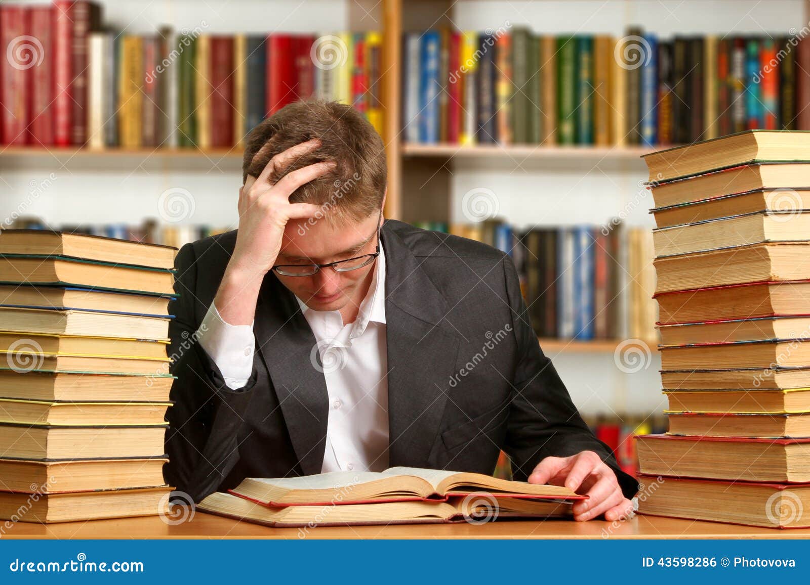 Student with open book stock photo. Image of modern, graduate - 43598286