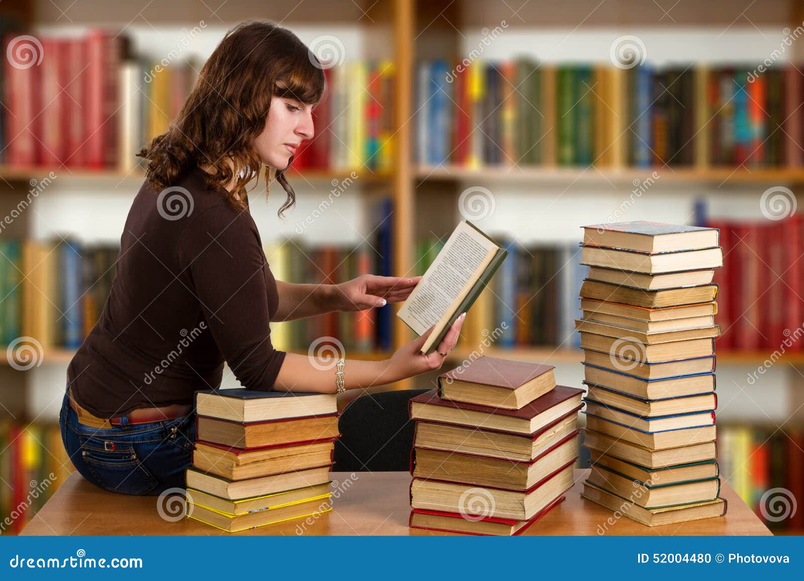 Student with open book stock photo. Image of attractive - 52004480