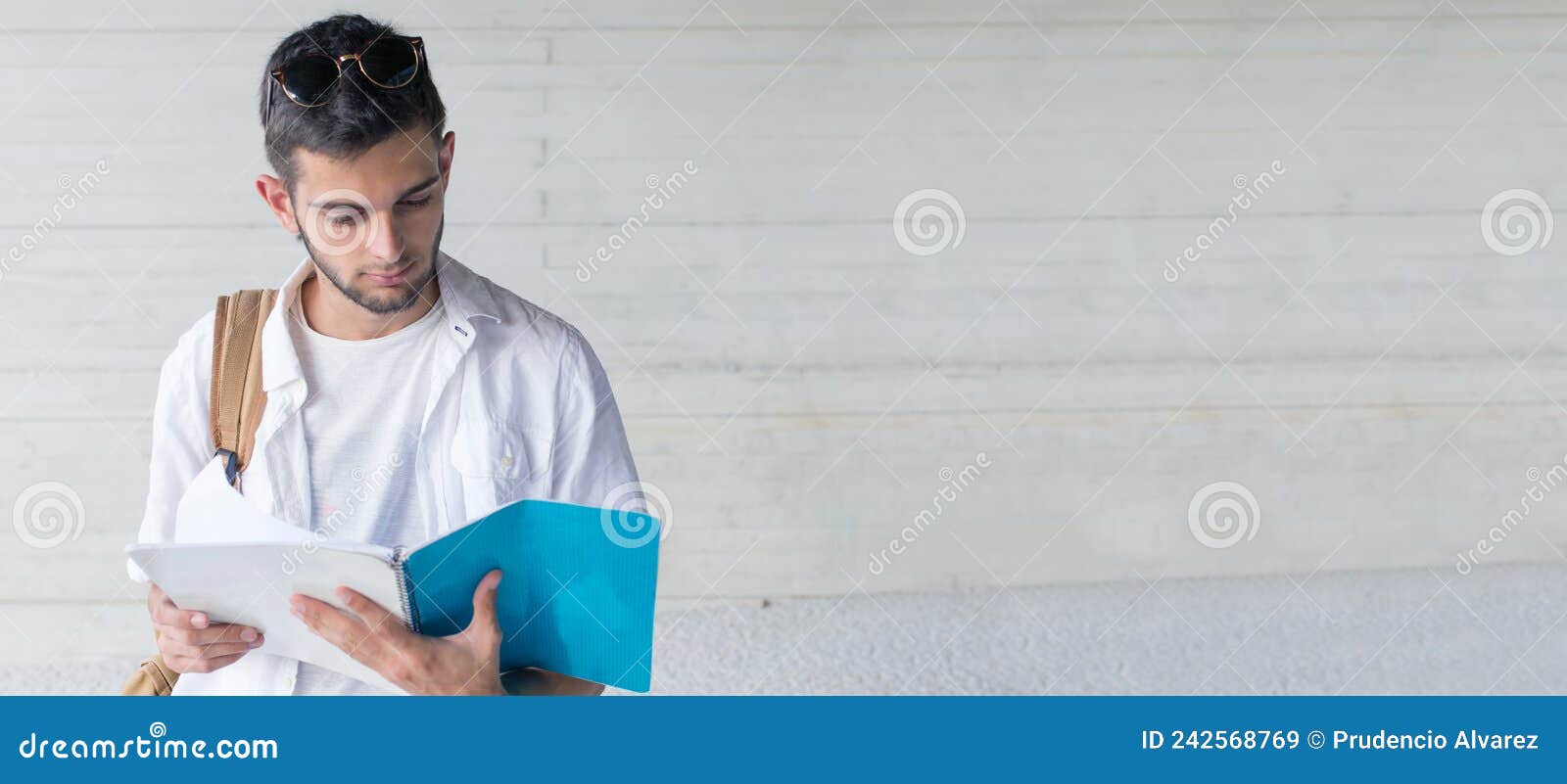 Student with open book stock image. Image of education - 242568769