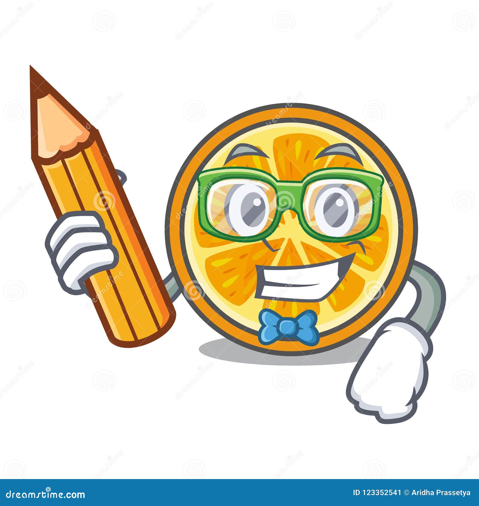 Student Orange Character Cartoon Style Stock Vector - Illustration of ...