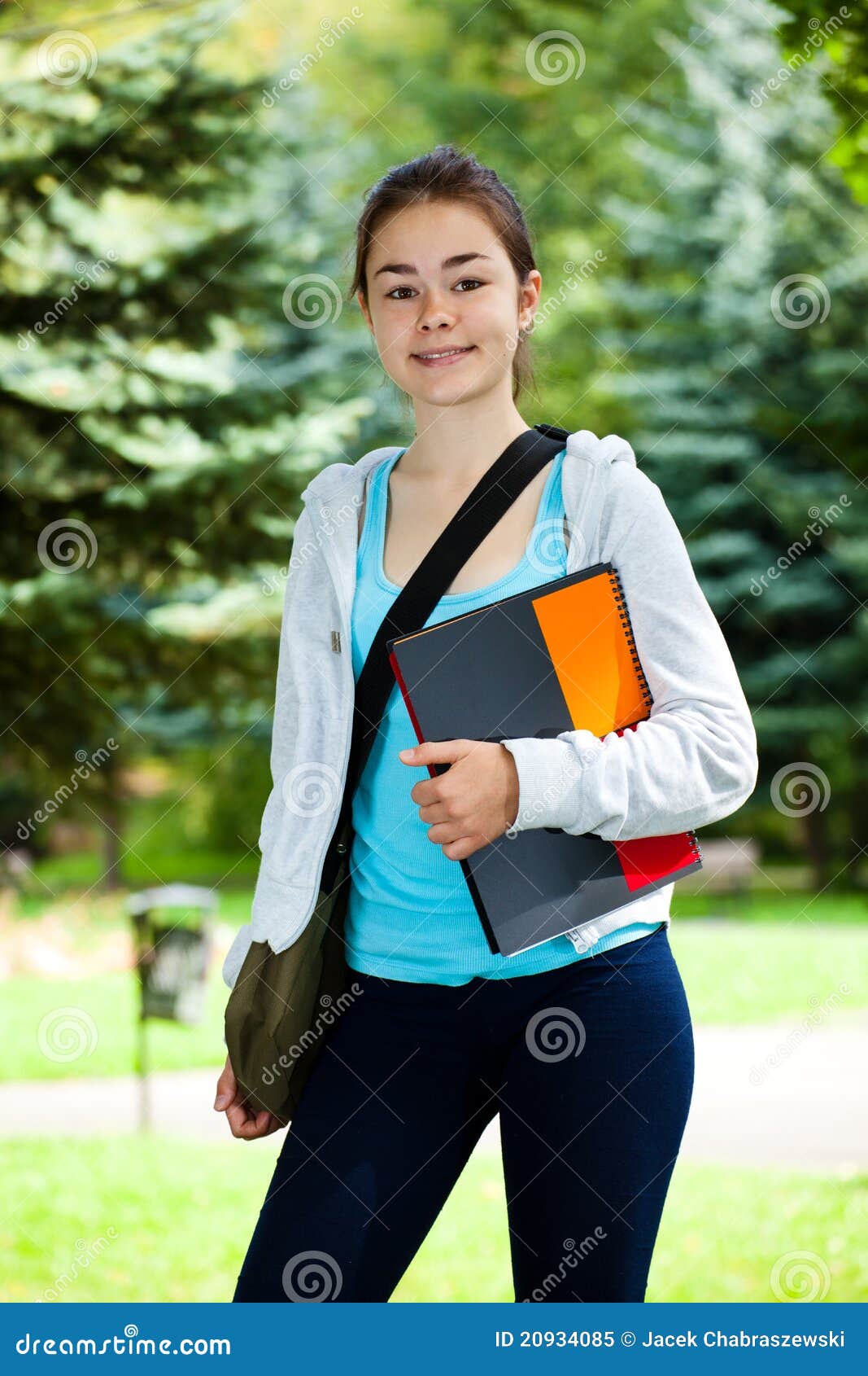 Student outdoor stock image. Image of female, green, standing - 20934085