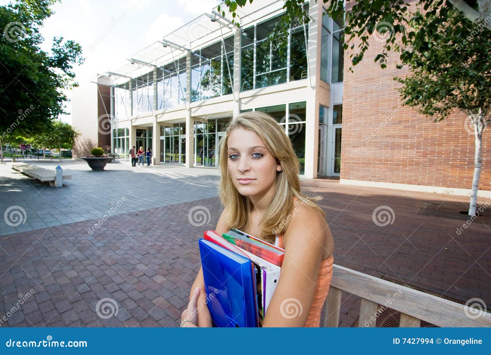 Student Outside of School stock photo. Image of backpack - 7427994