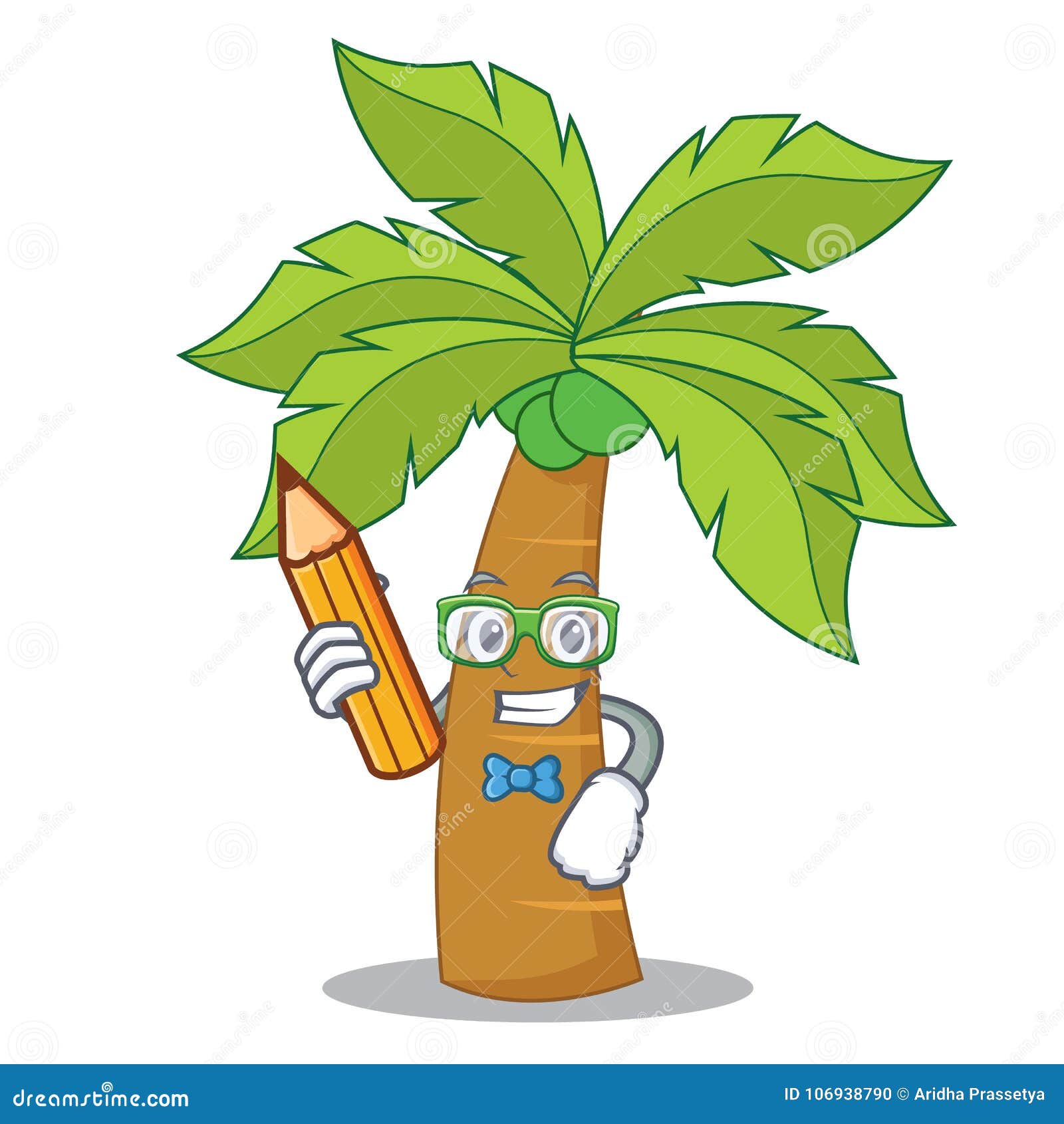 Student Palm Tree Character Cartoon Stock Vector - Illustration of ...