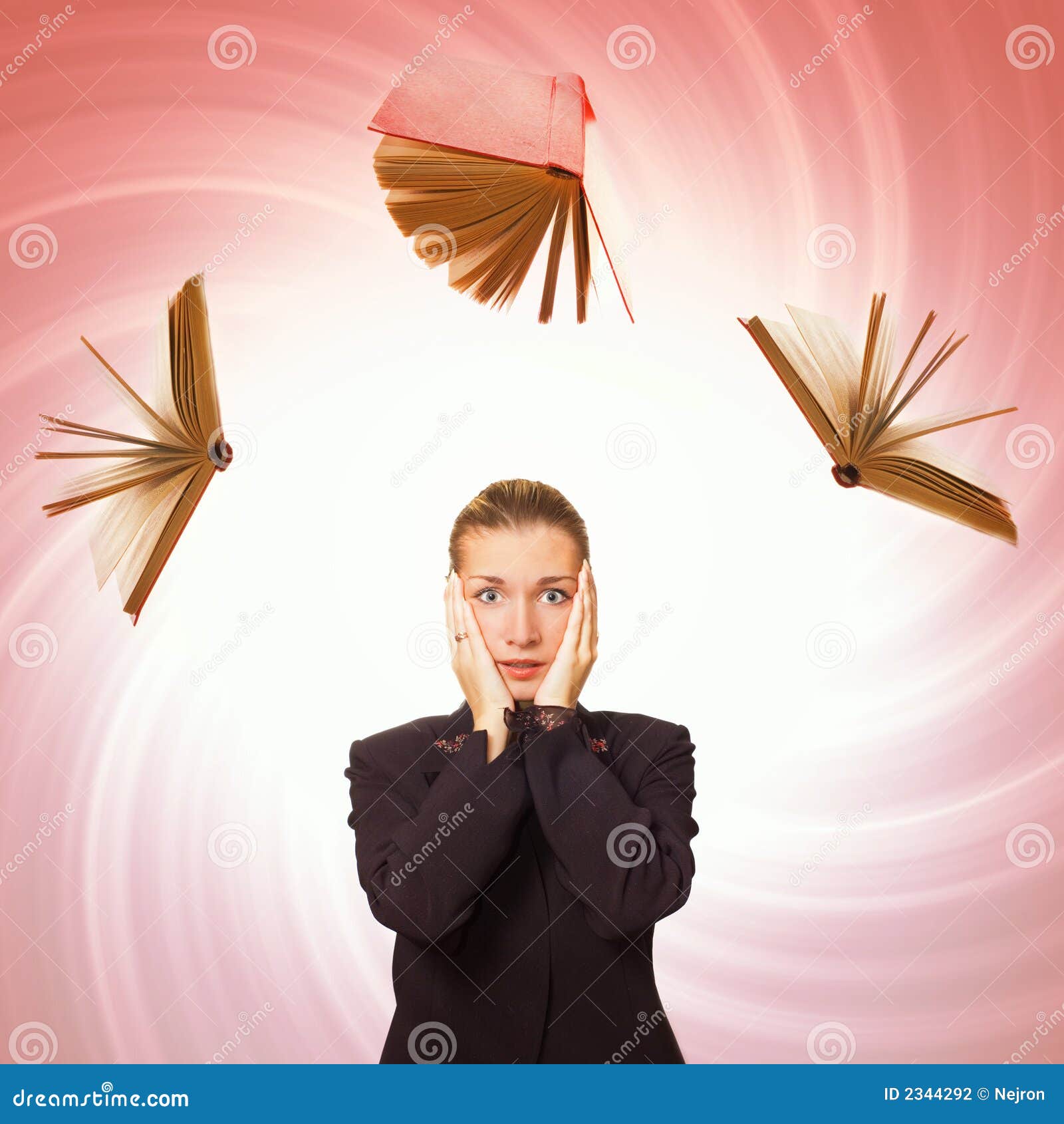 Student in panic stock photo. Image of panic, cute, pretty - 2344292
