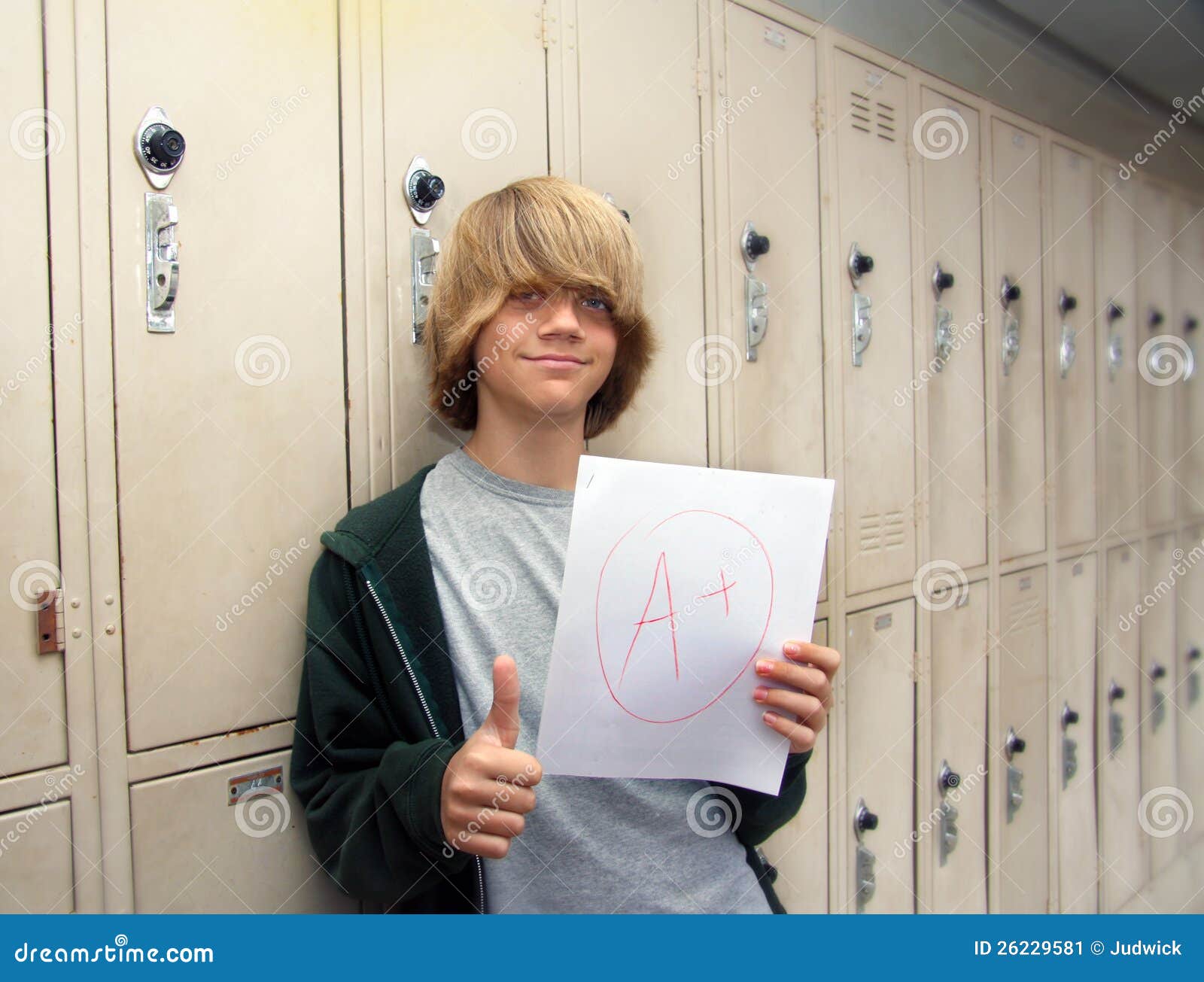 Student with a+ Paper stock image. Image of good, cute - 26229581