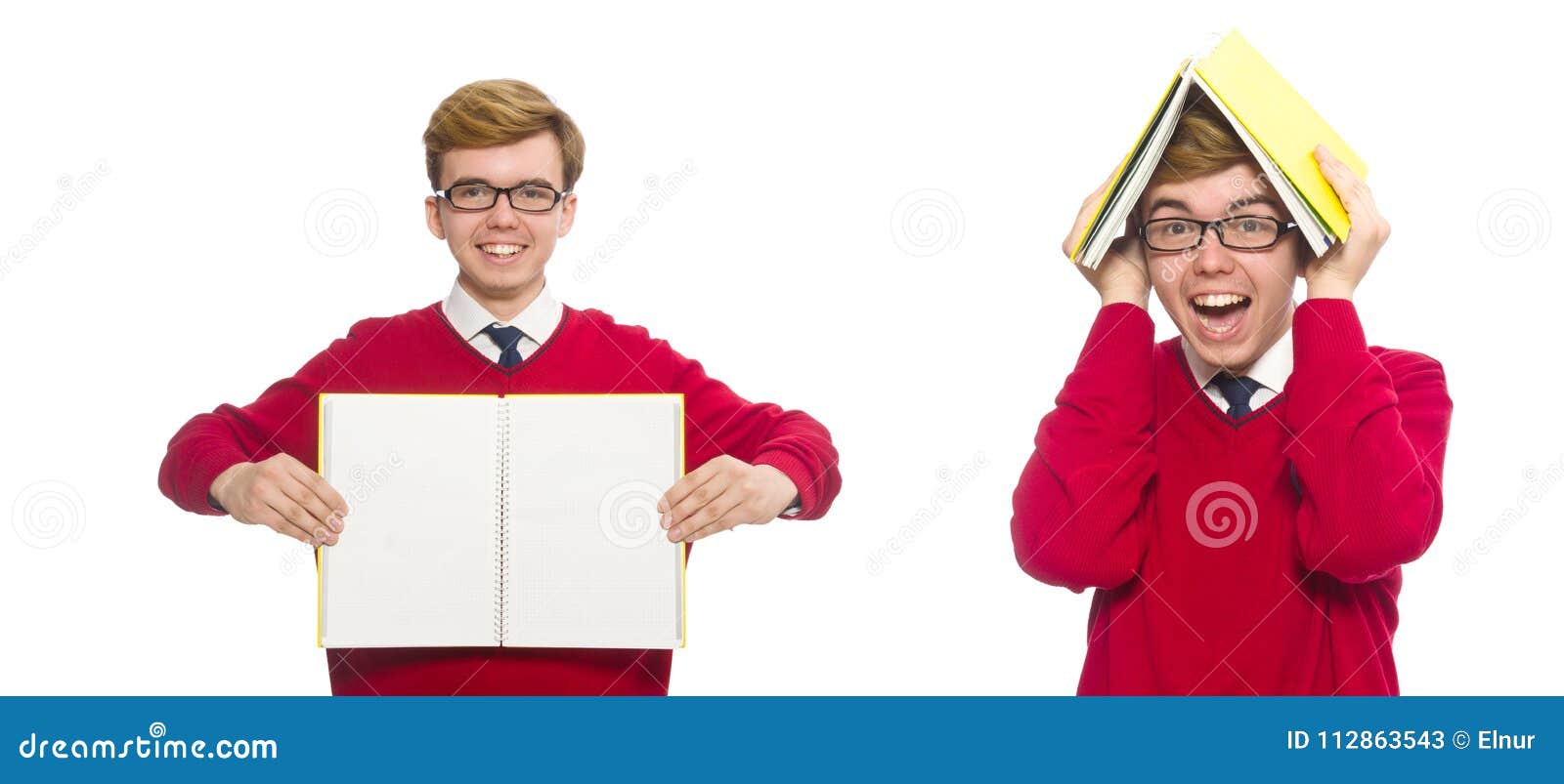 The Student with Paper Isolated on White Stock Image - Image of ...