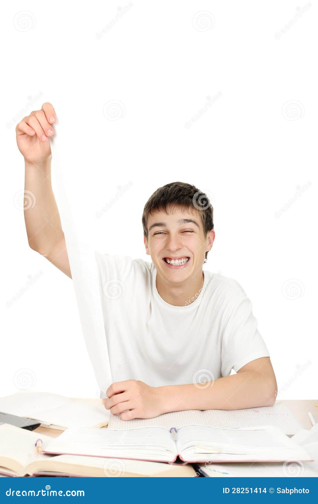 Student with Paper Strip stock photo. Image of looking - 28251414