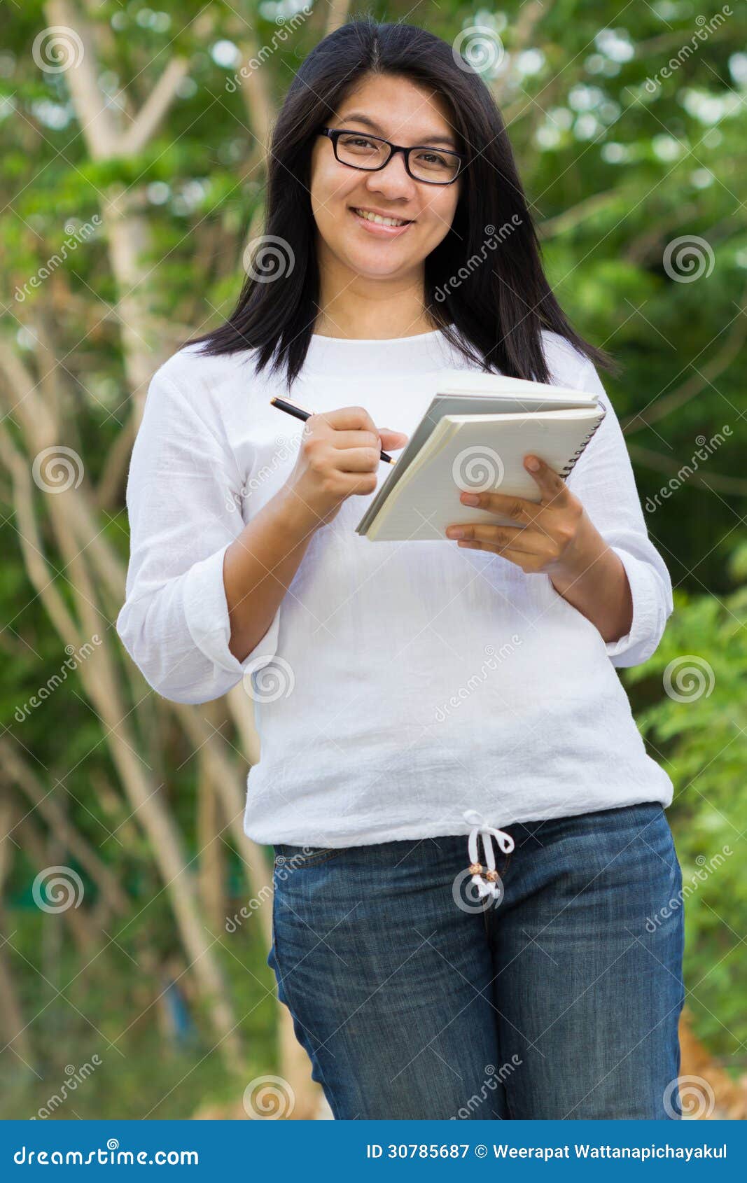 Student in the park stock image. Image of learning, smiling - 30785687