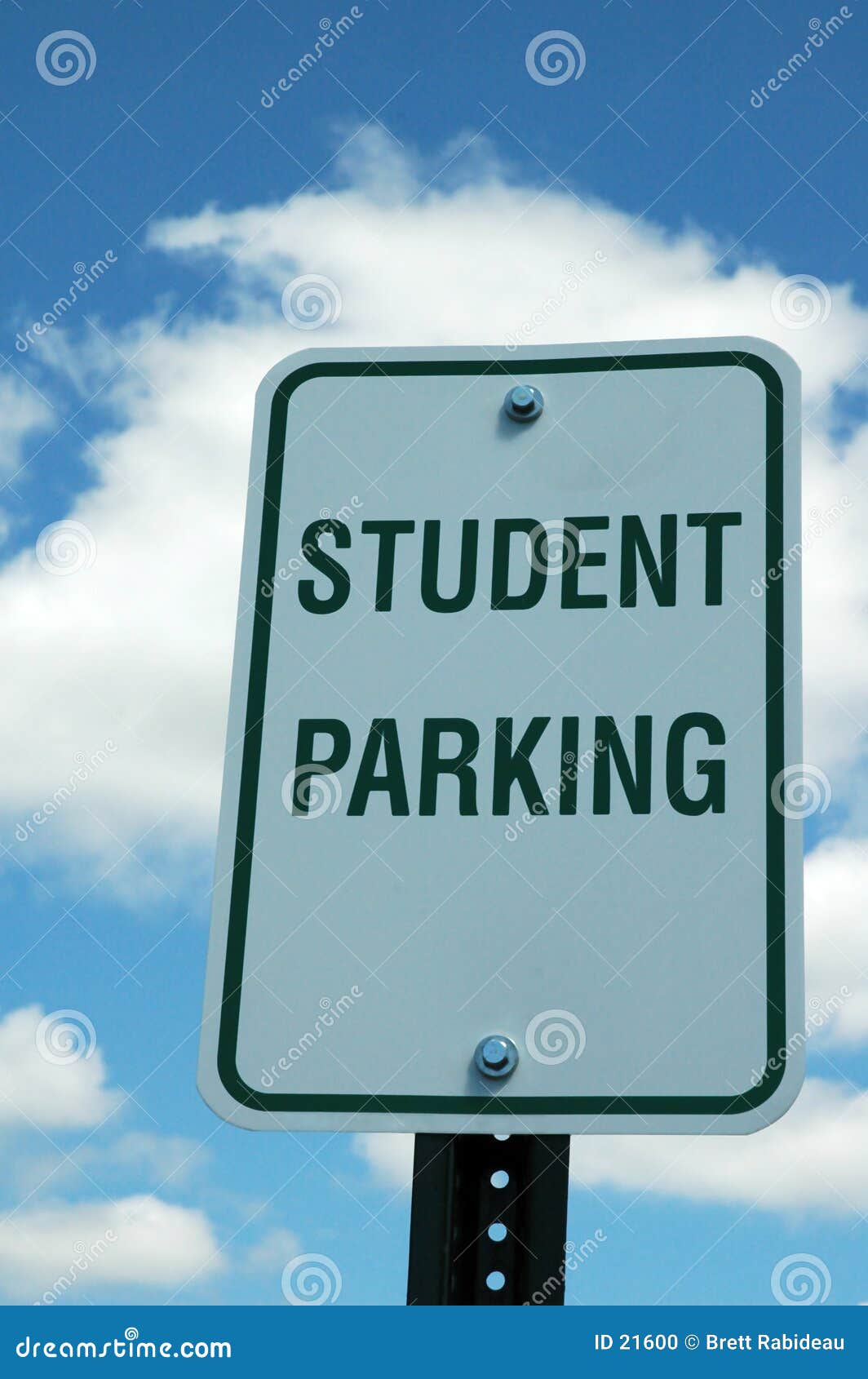 Student Parking Sign stock photo. Image of park, automobile - 21600
