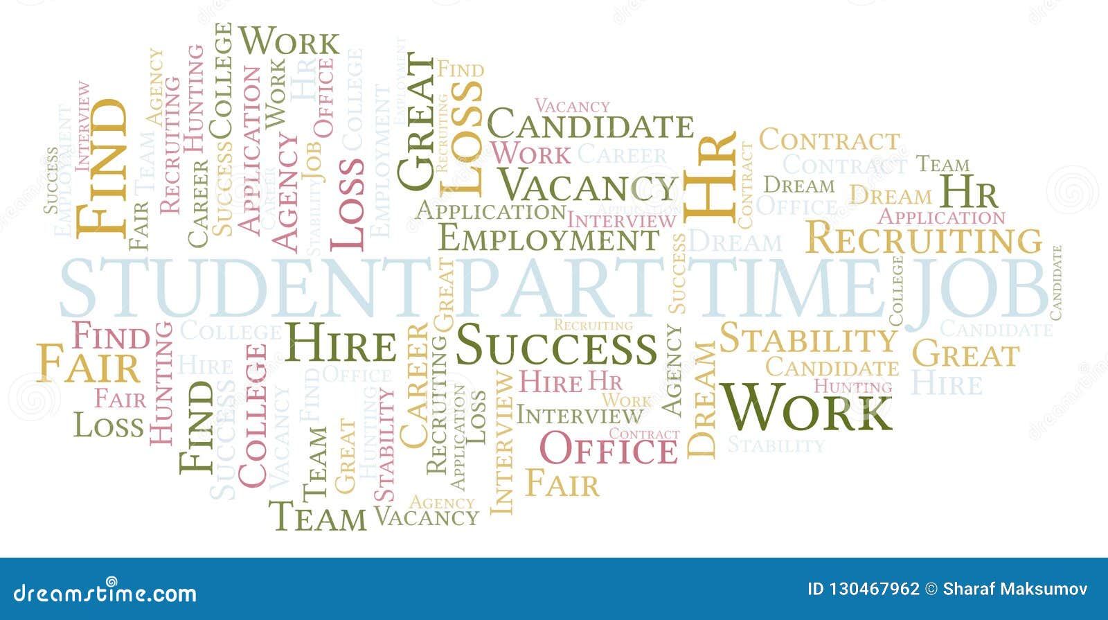 Student Part Time Job Word Cloud. Stock Illustration - Illustration of ...