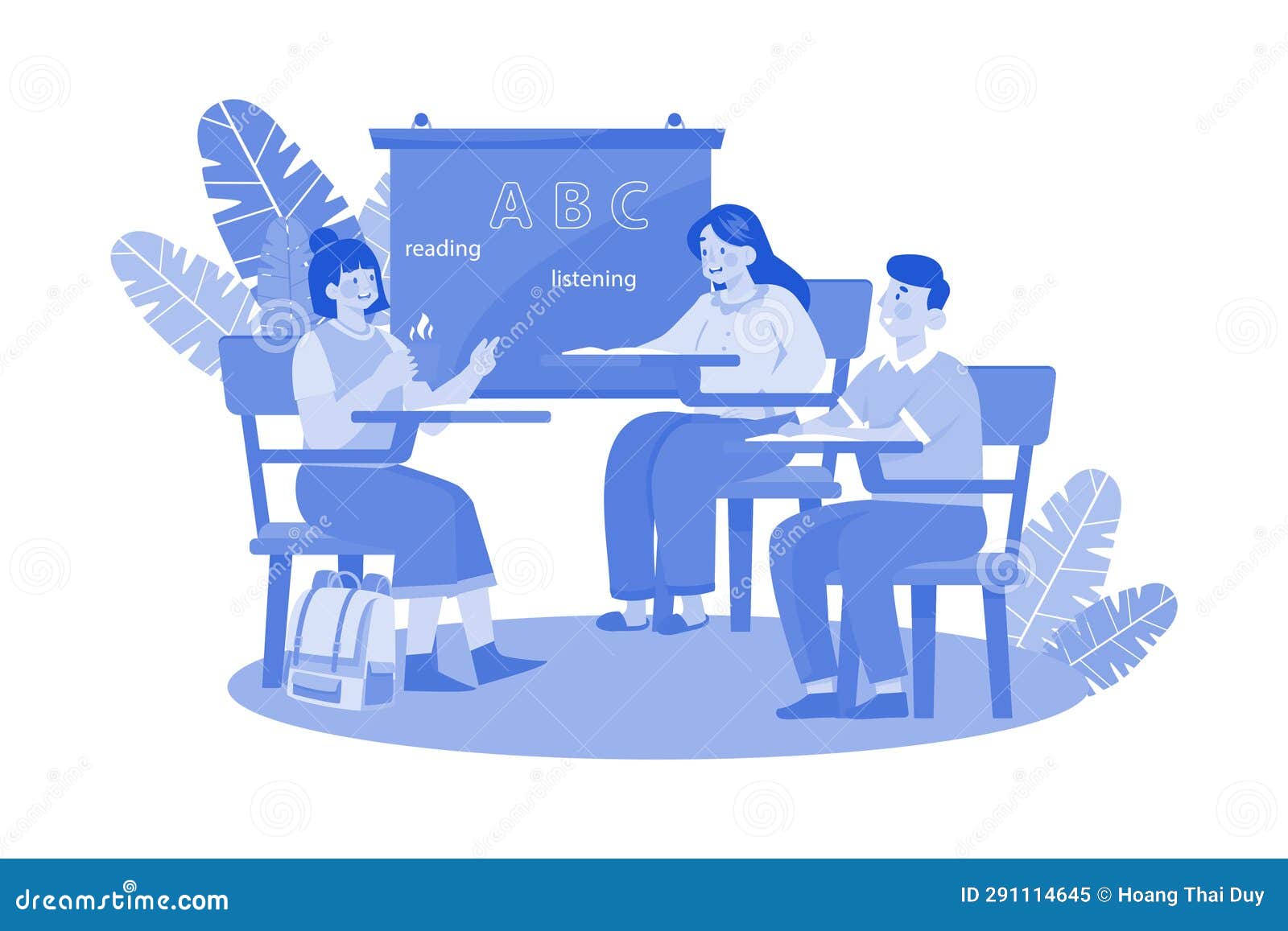 A Student Participates in a Debate in English Class Stock Vector ...