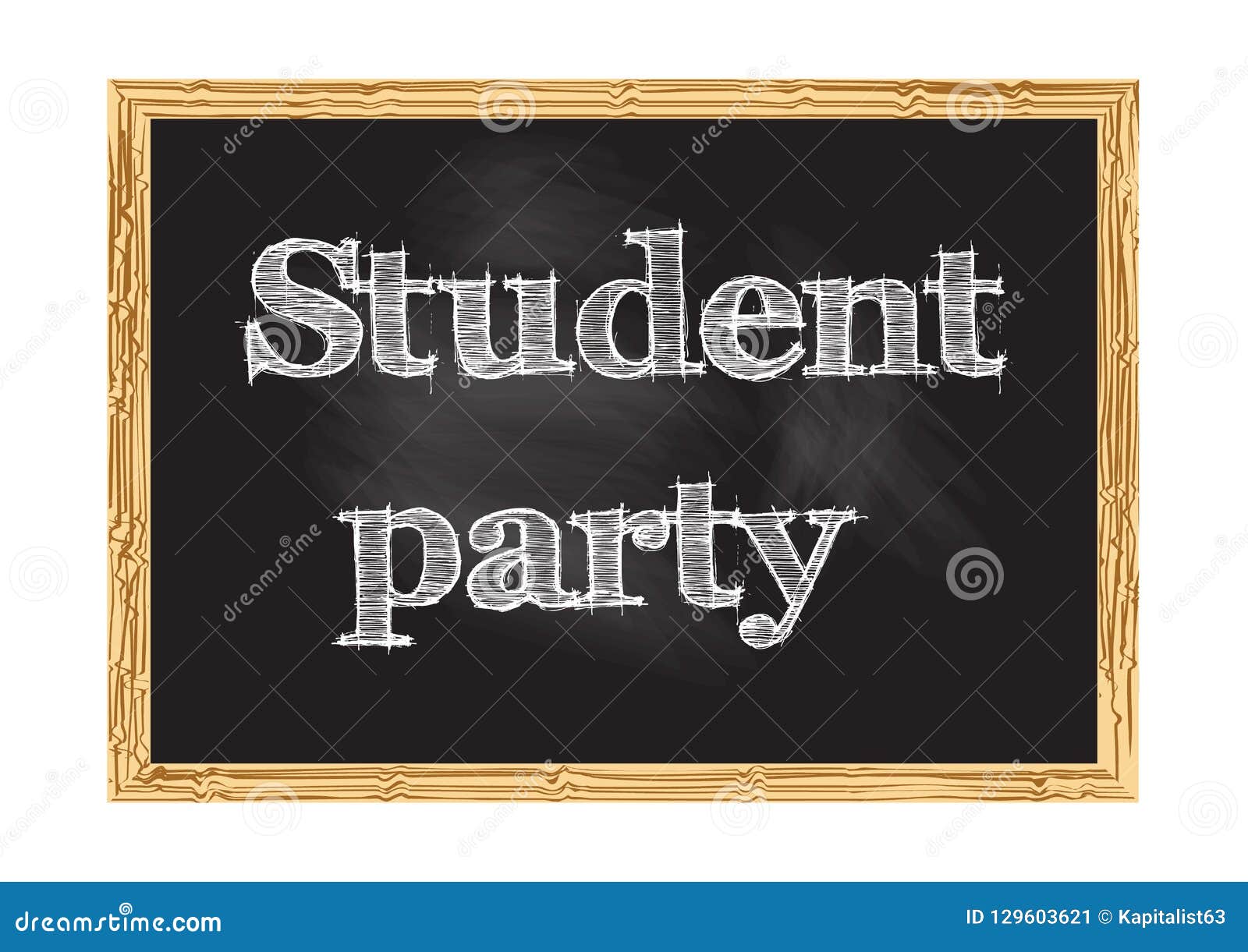 Student Party Blackboard Notice Vector Illustration Stock Vector ...