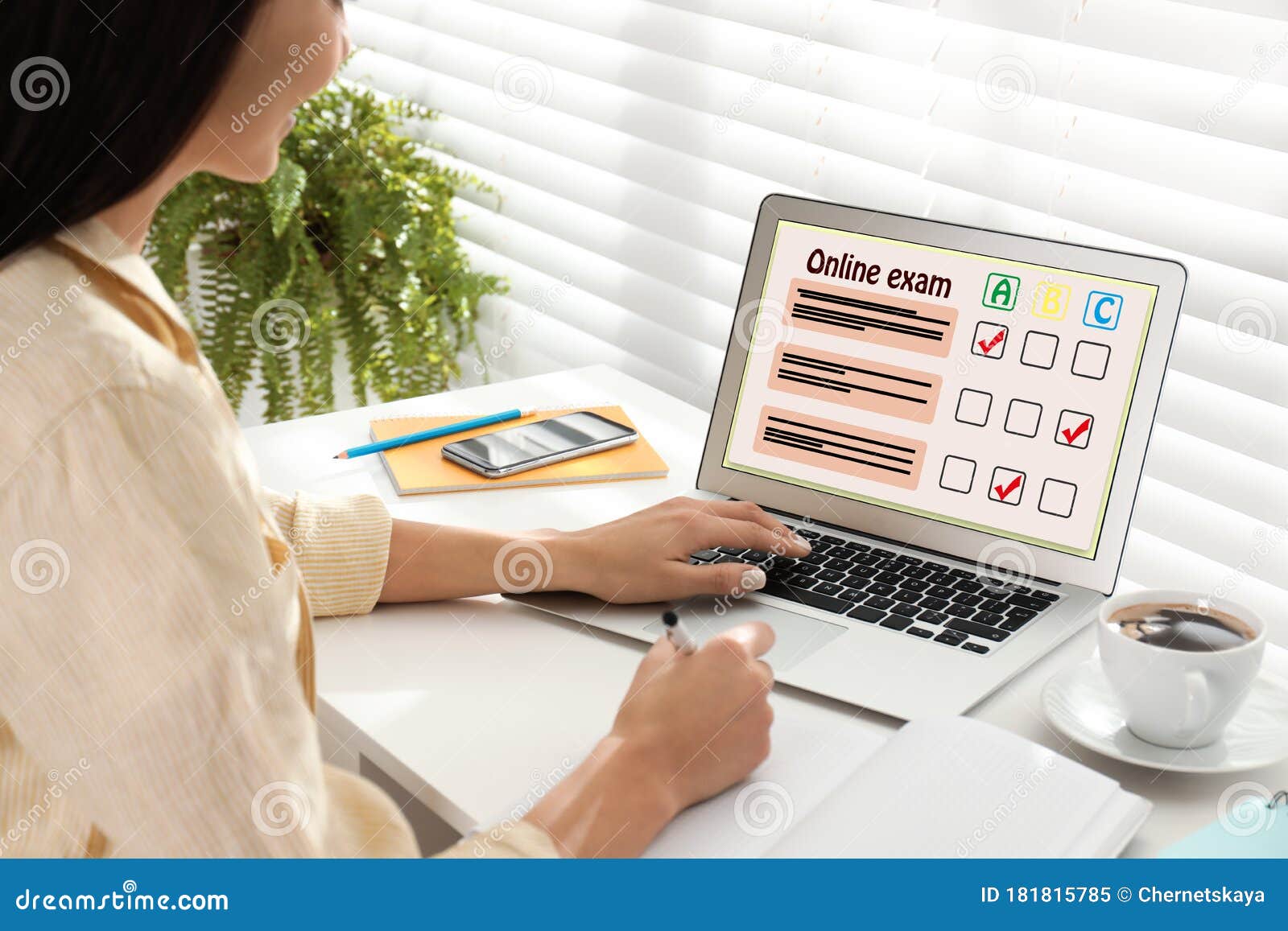 Student Passing Online Exam at Home Stock Image - Image of education ...