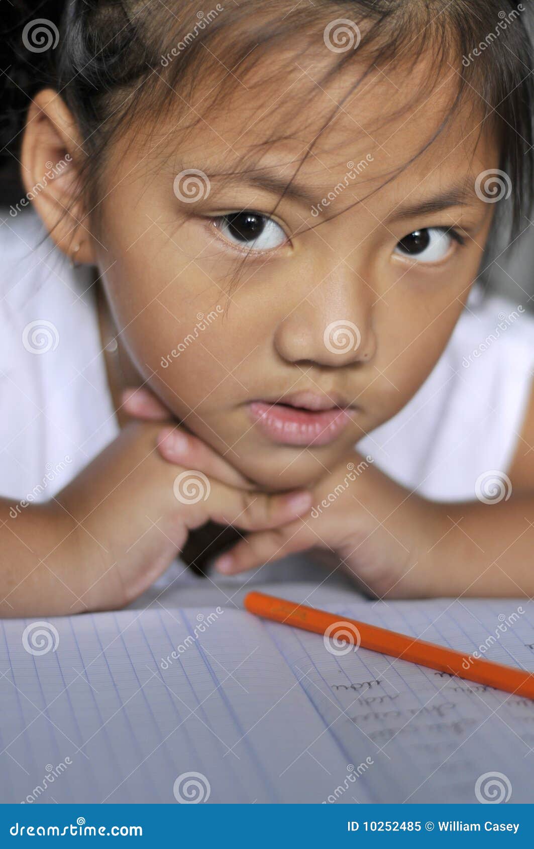 Student with pencil stock image. Image of student, homework - 10252485