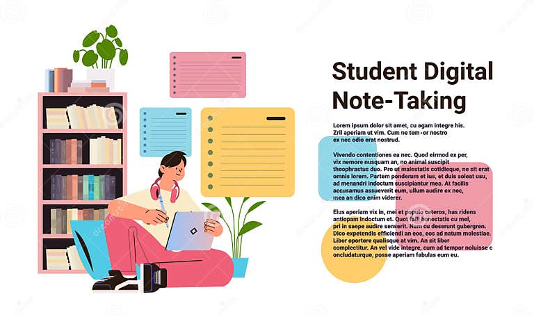 Student with Pencil Using Laptop To Take Digital Notes Online Education ...