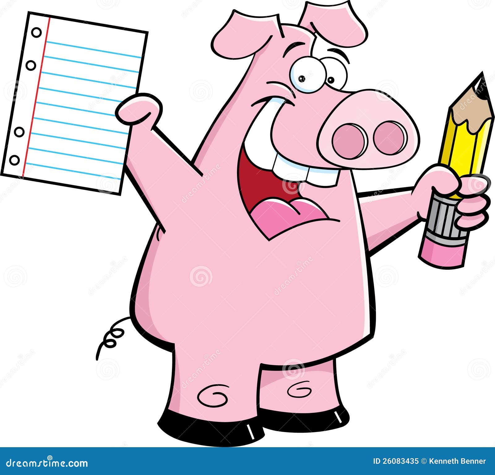 Student Pig stock vector. Illustration of swine, cartoon - 26083435