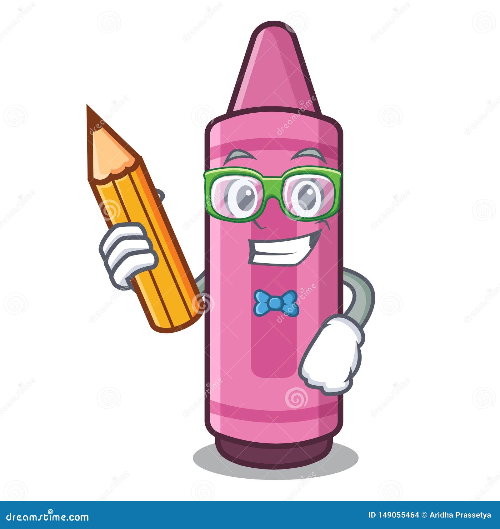 Student Pink Crayons in Cartoon School Bag Stock Vector - Illustration ...