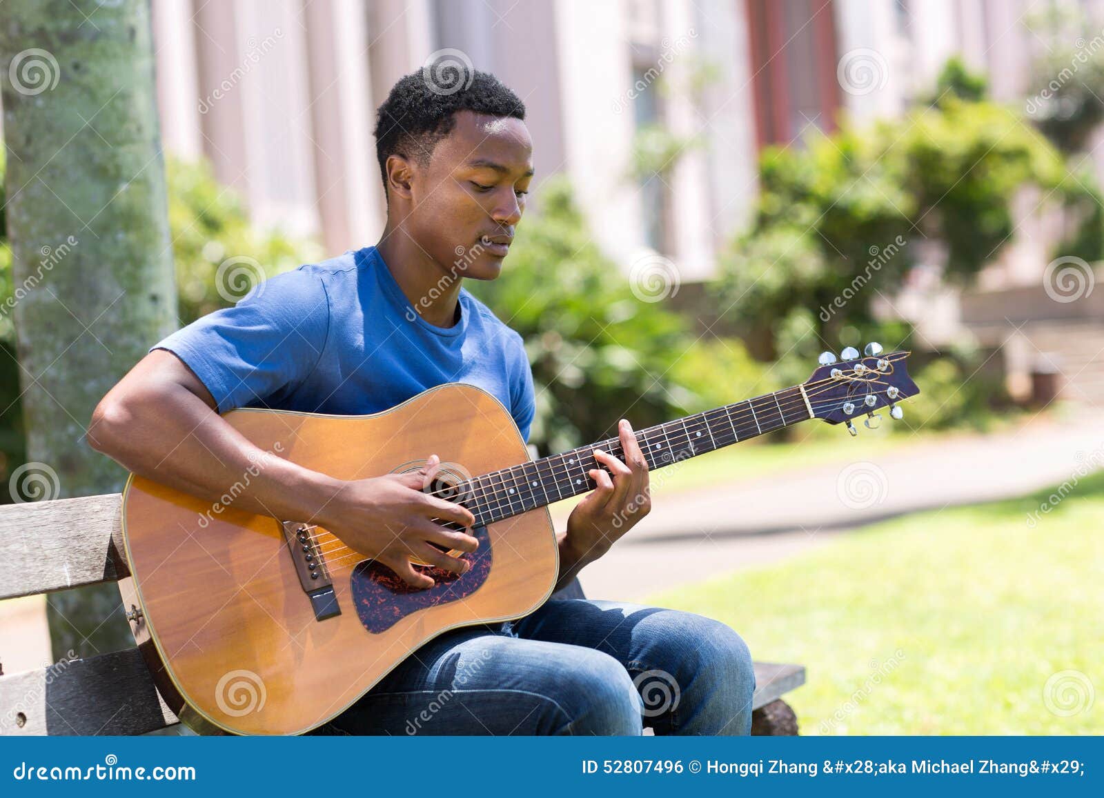 Student playing guitar stock photo. Image of learner - 52807496