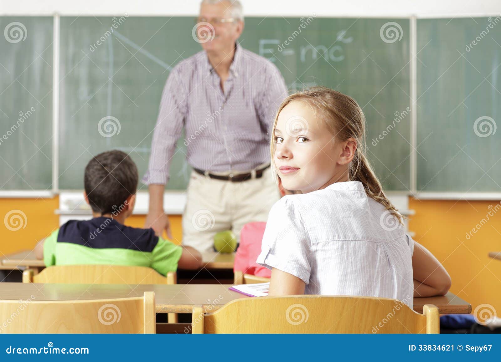Student Portrait in the Classroom Stock Image - Image of children ...