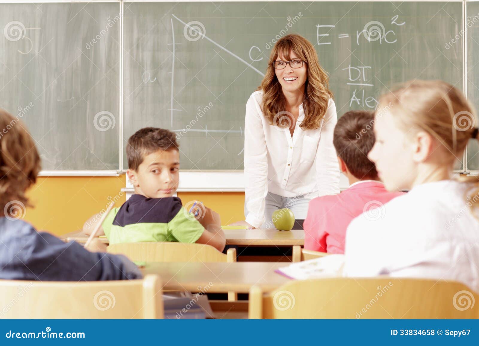 Student Portrait in the Classroom Stock Photo - Image of school ...