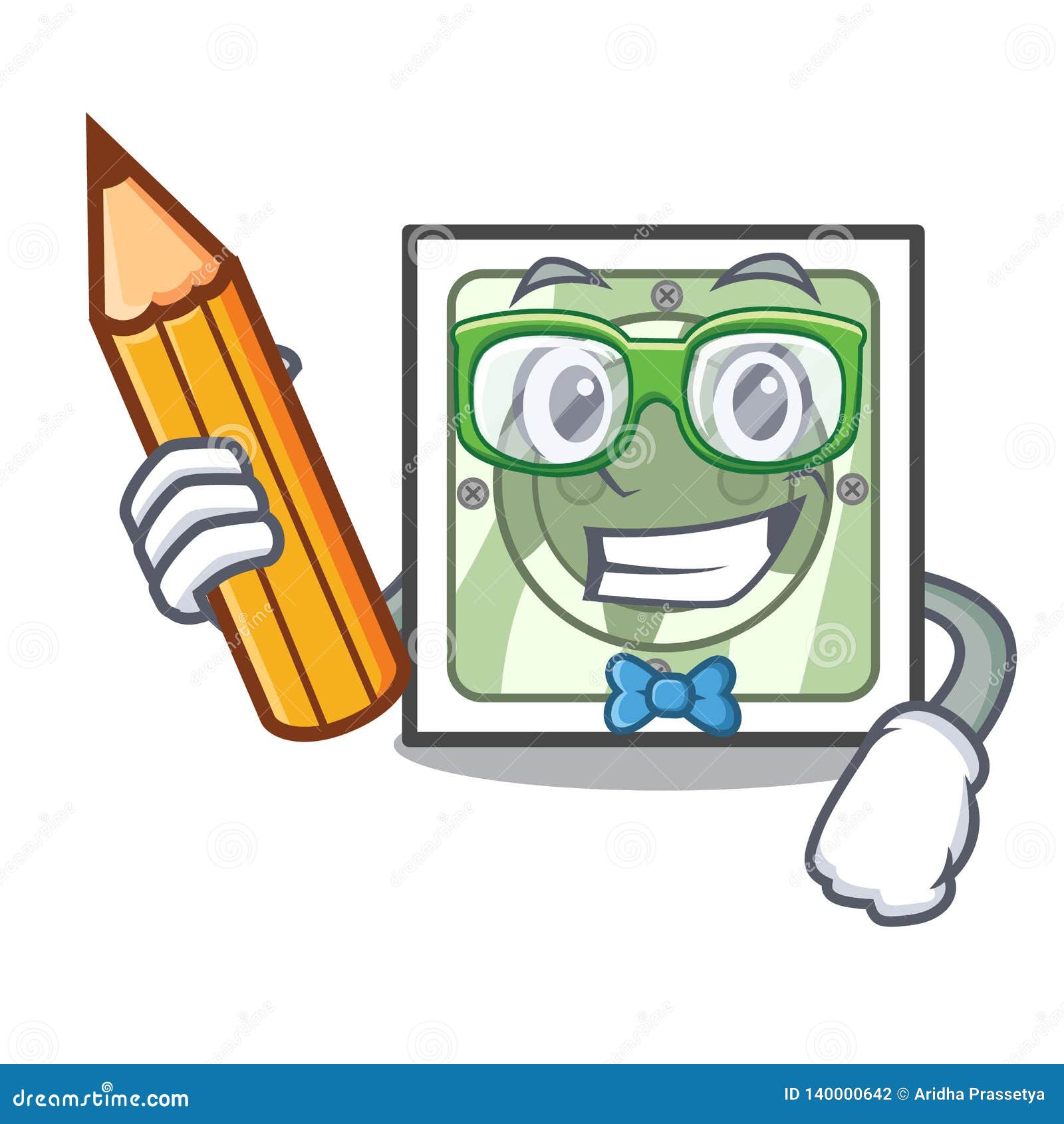 Student Power Socket Attached the Mascot Wall Stock Vector ...