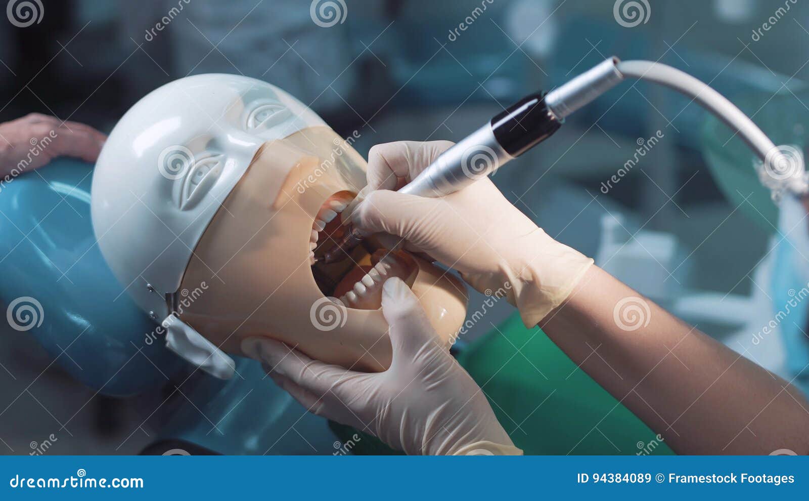 Student Practicing Dentistry on a Medical Dummy Stock Image - Image of ...