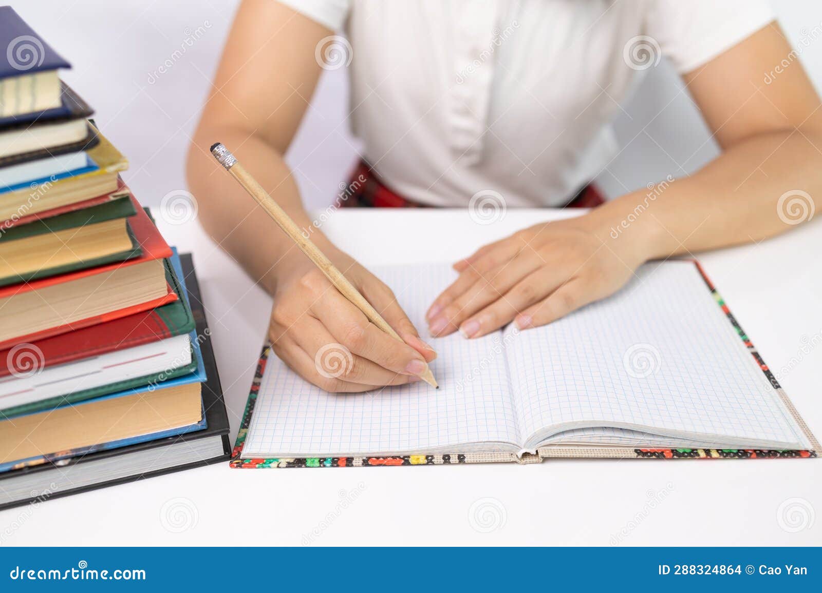 Student Preparing for College Test, Exam, Reading Book, Studying ...