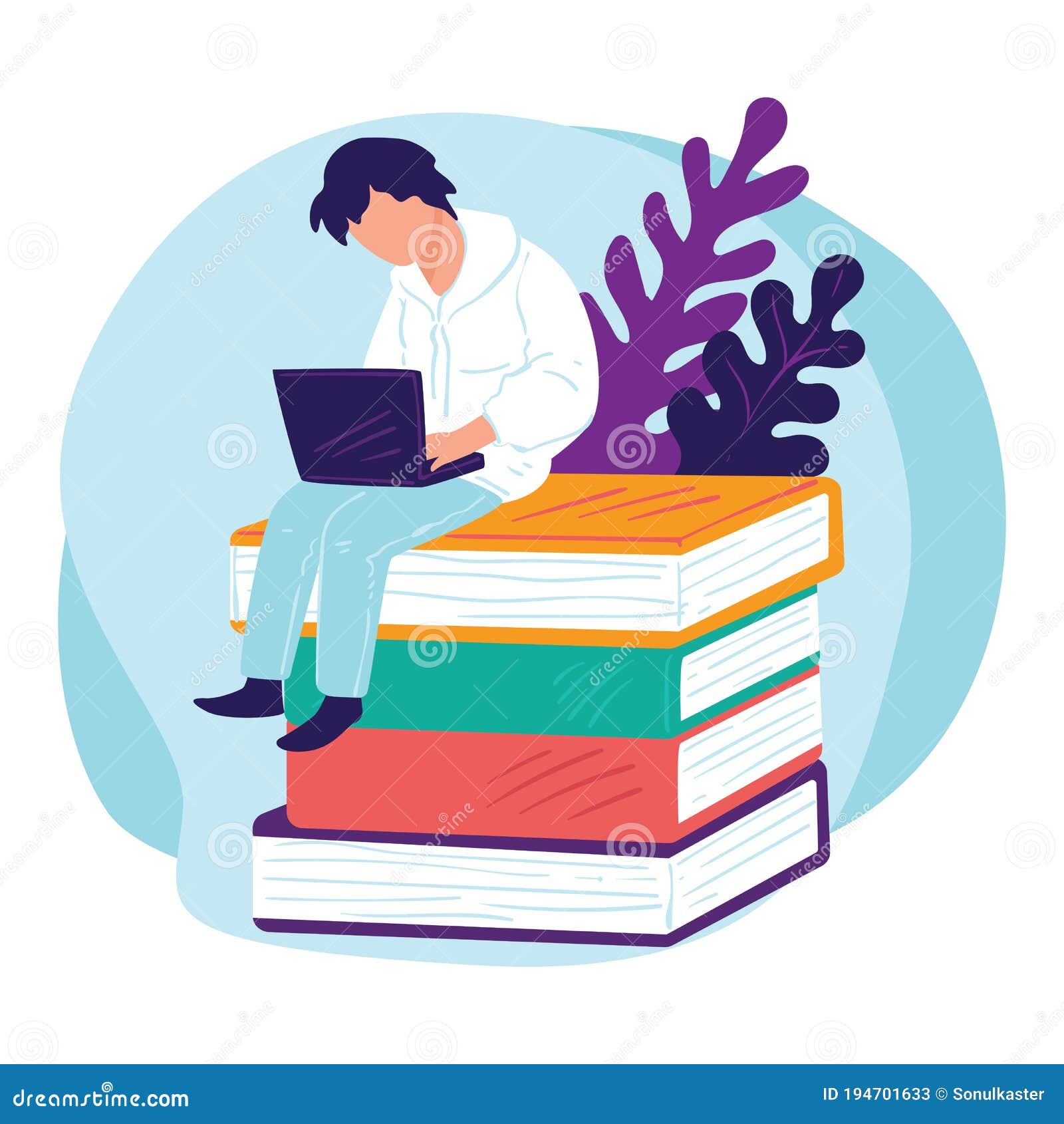 Student Preparing for Exam, Freelancer Learning New Info Stock Vector ...