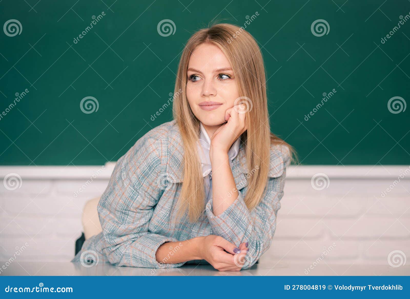Student Preparing Exam and Learning Lessons in School Classroom ...