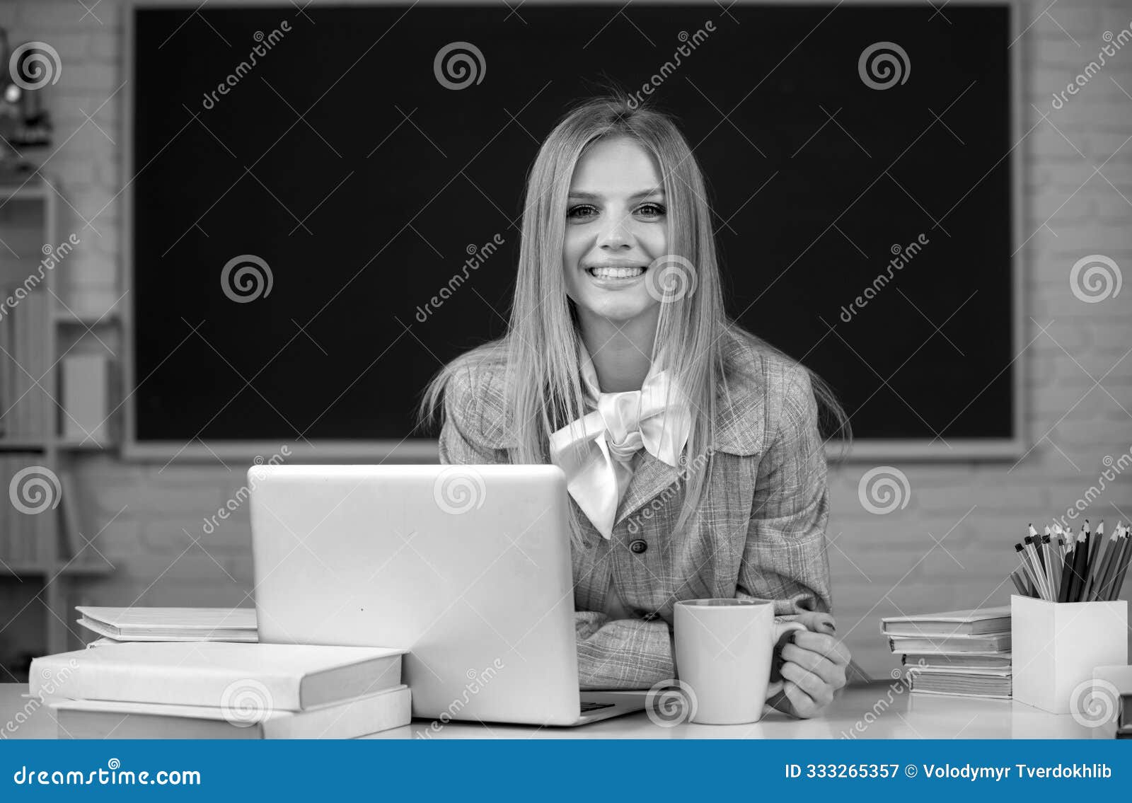 Student Preparing Exam and Learning Lessons in School Classroom ...