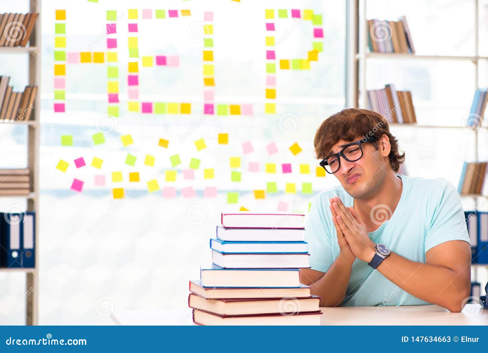 The Student Preparing for University Exams Stock Image - Image of ...